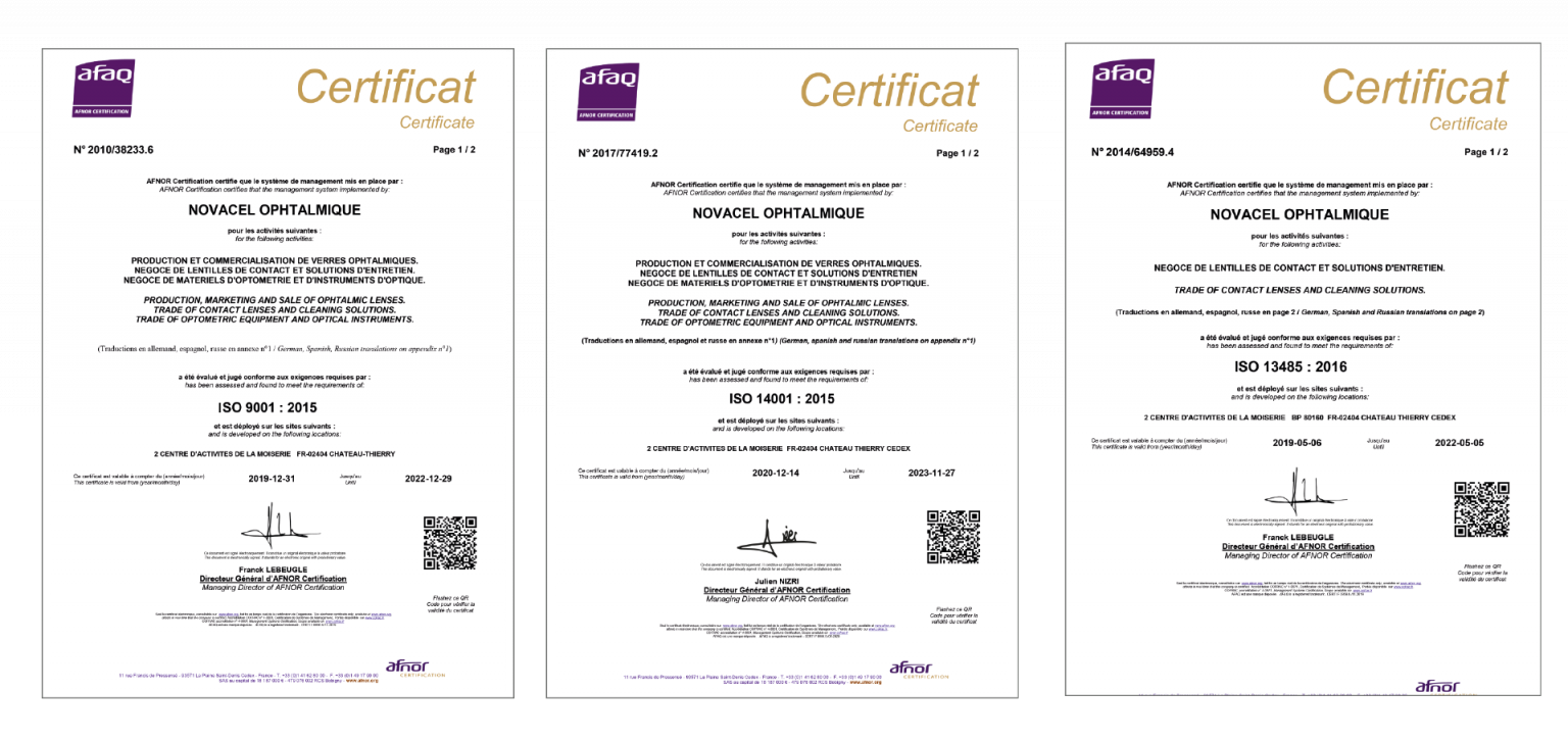 Gamme – 🇫🇷 Novacel Optical